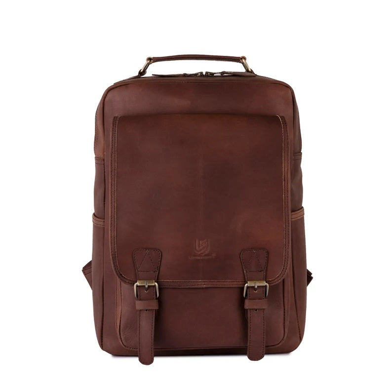 The London Dark Brown Vintage Handmade Backpack – LEATHERSHIRE