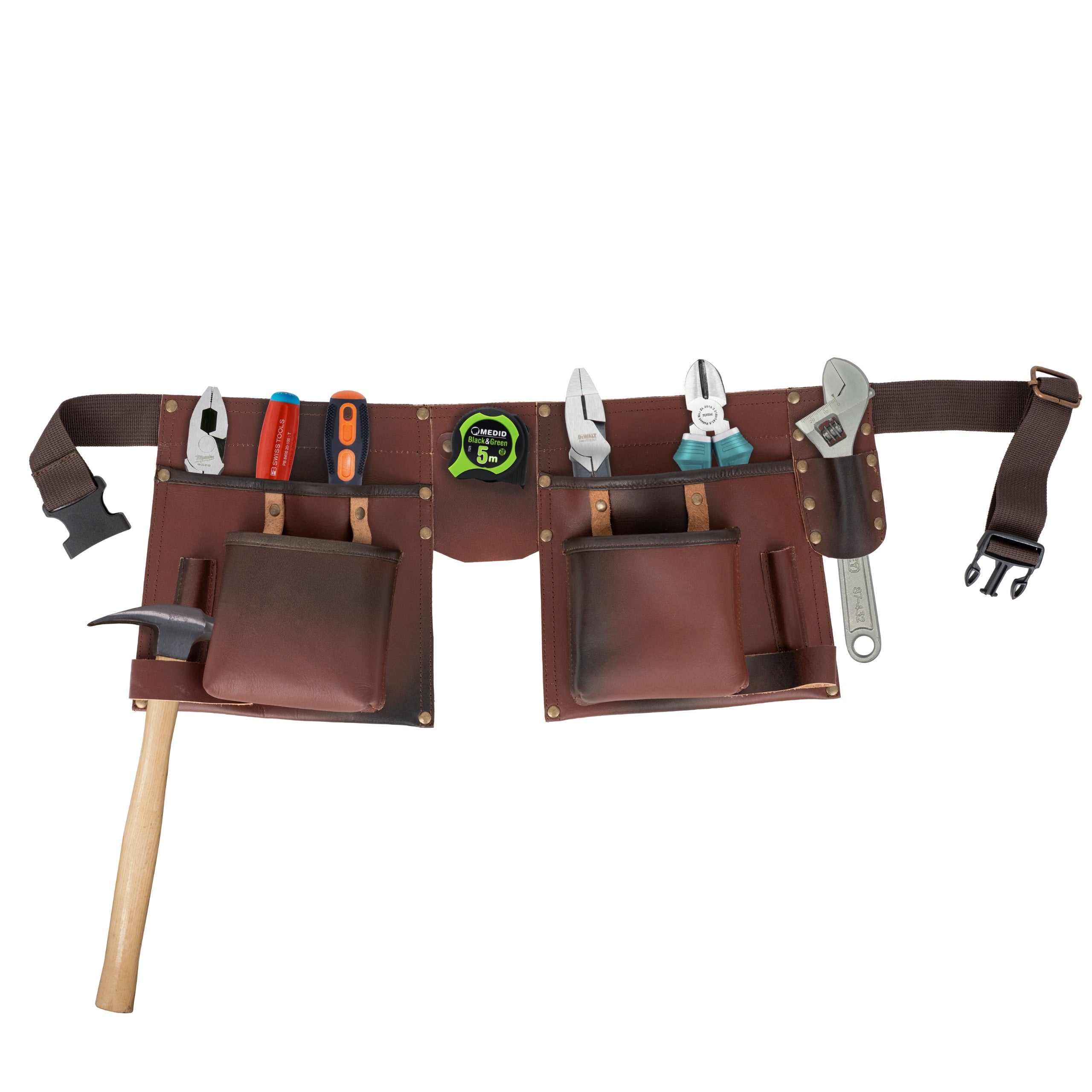 The Dark Brown Full Grain Leather Tool Belt Wrench Holder Mechanics To ...